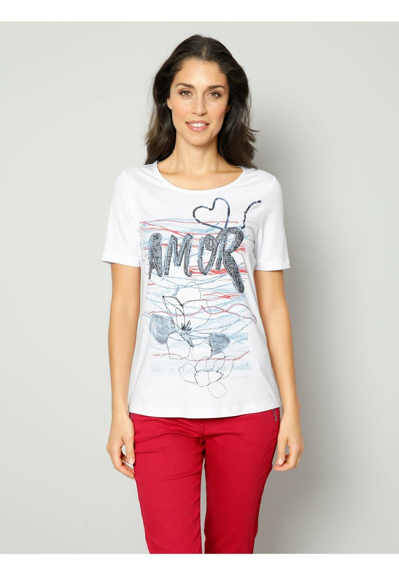 Amy Vermont T-Shirt print - weiß marineblau rot/weiß - Zalando.at