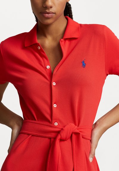 Polo Ralph Lauren SHORT SLEEVE DAY DRESS - Robe chemise - bright hibiscus/rouge - ZALANDO.CH