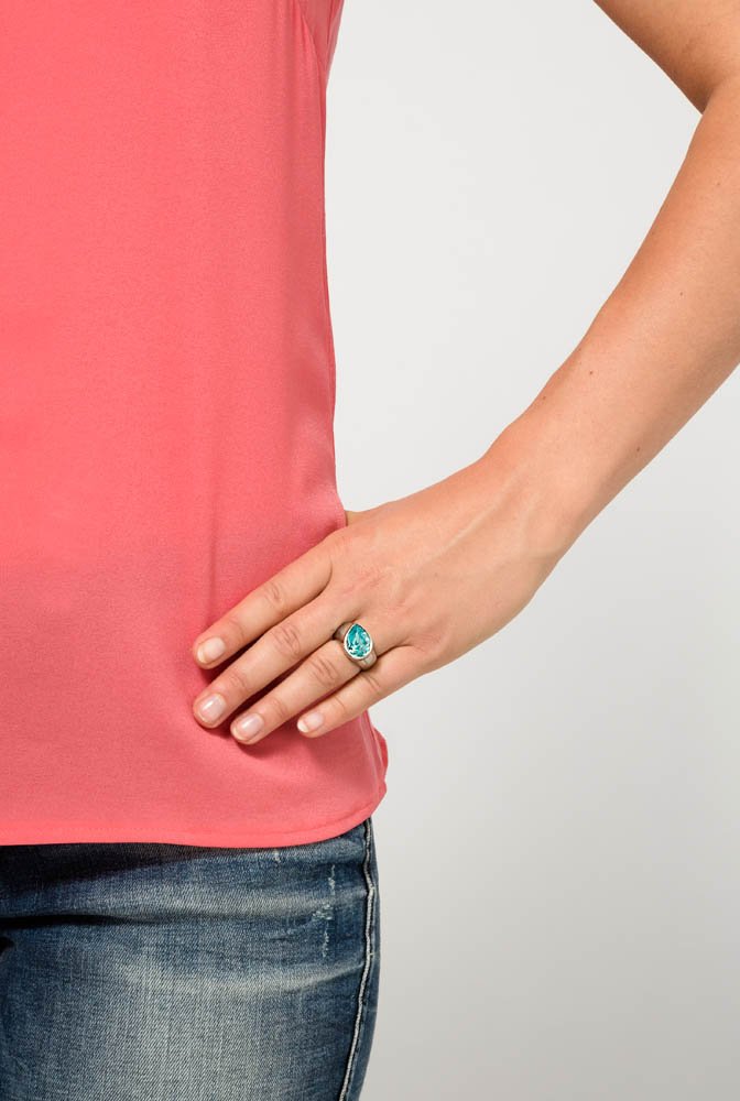 Tamaris AMY - Ring - türkis/silberfarben/türkis-meliert - Zalando.de