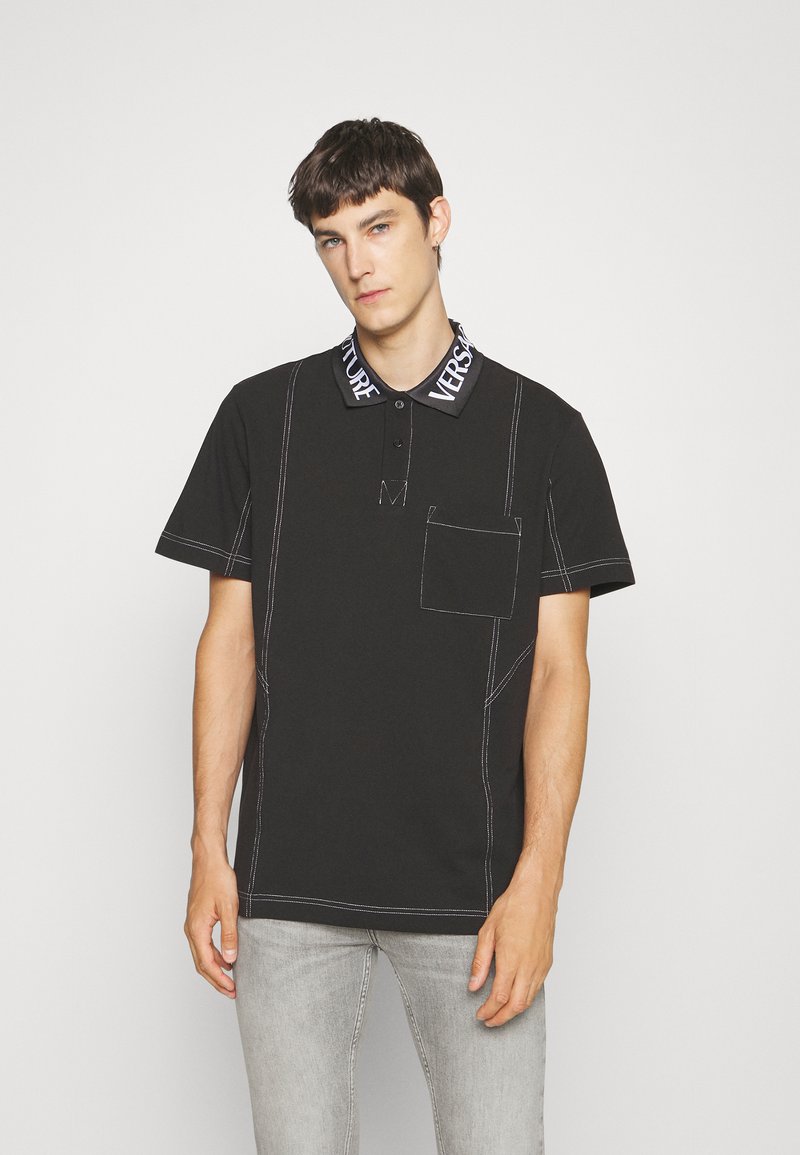 Versace Jeans Couture LOGO COLLAR - Polo shirt - black - Zalando.ie