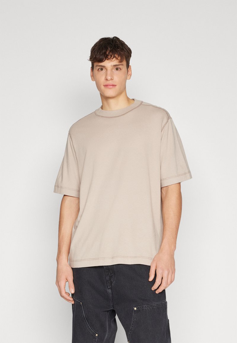Abercrombie & Fitch VINTAGE BLANK SOLID - Basic T-shirt - simply taupe ...