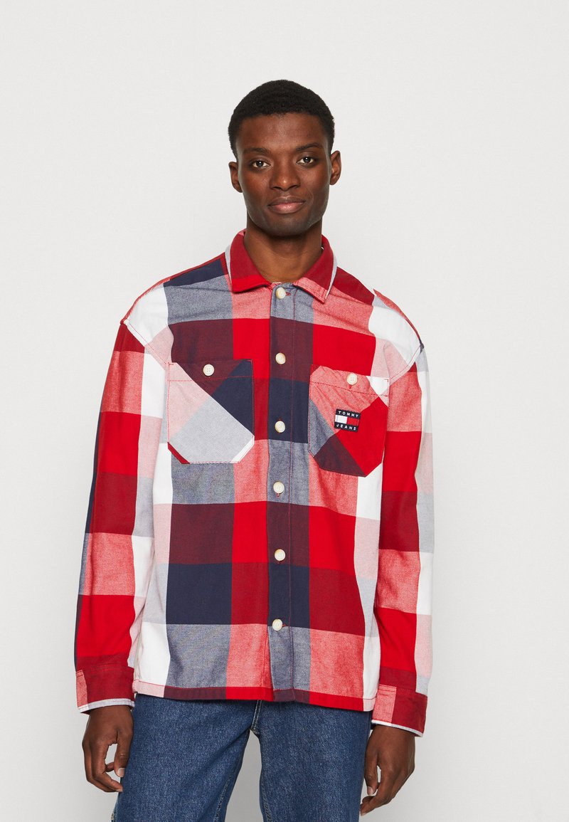 Tommy Jeans BOLD CHECK OVERSHIRT - Shirt - deep crimson/red - Zalando.co.uk