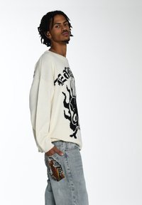 Ed Hardy SKULL IN FLAMES - Trui - ecru black/crème - Zalando.nl