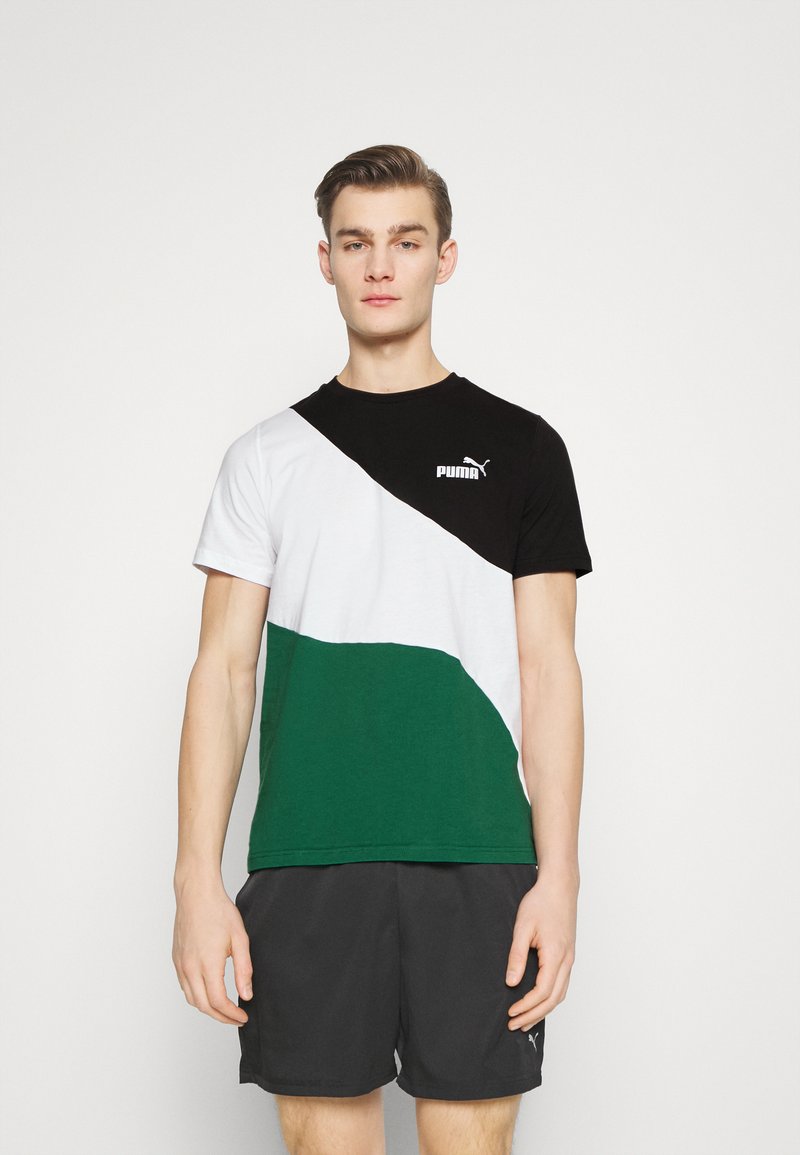 Puma POWER CAT TEE - Print T-shirt - vine/green - Zalando.co.uk