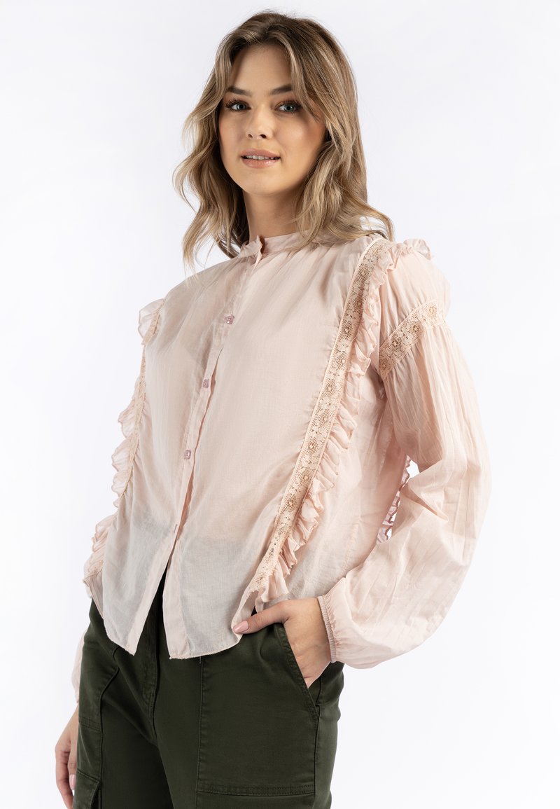 DreiMaster MIT SPITZE UND RÜSCHEN NAEMI - Bluse - rosa - Zalando.de