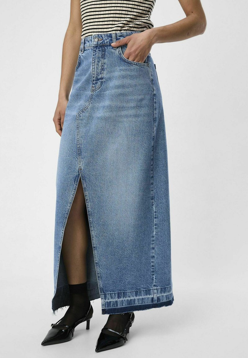 Object HIGH WAIST - Maxinederdele - medium blue denim/bluedenim ...
