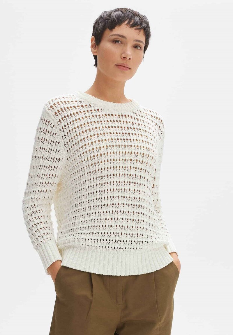 Opus PELISA - Strickpullover - milk/weiß - Zalando.de
