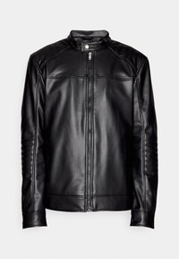 Pier One Imitatieleren jas - black/zwart - Zalando.nl