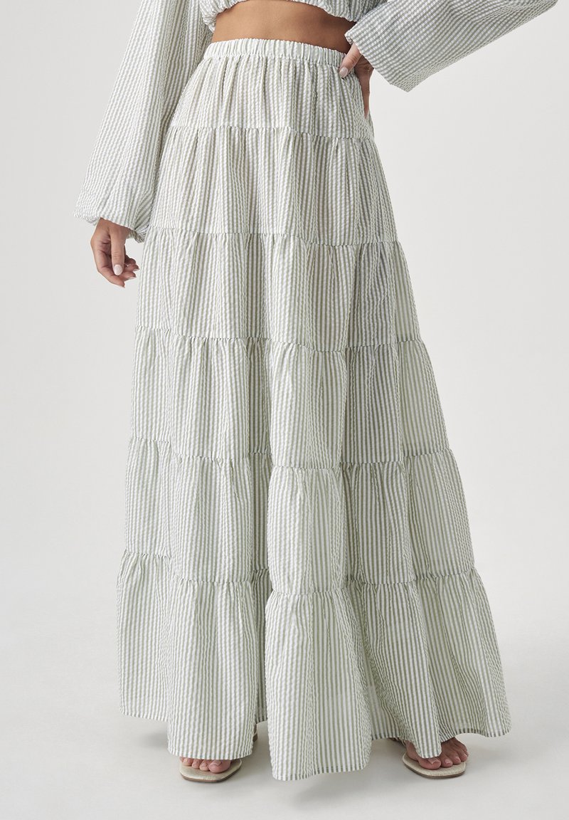 THE FATED DARIUS - Jupe longue - sage stripe/vert - ZALANDO.FR
