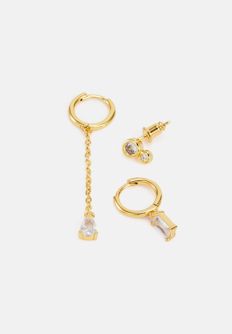 Orelia MIXED GEM CHAIN DROP EAR PARTY SET - Øreringe - pale gold ...
