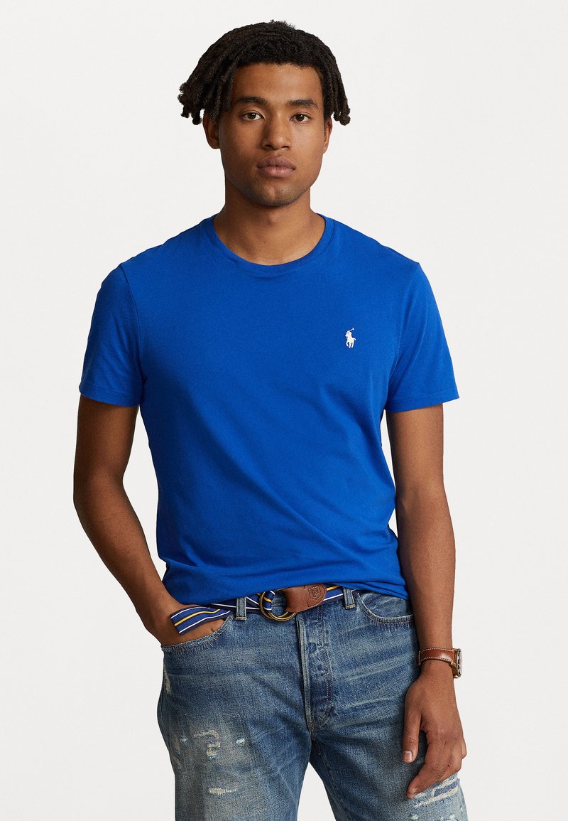 Polo Ralph Lauren CUSTOM SLIM FIT JERSEY CREWNECK T-SHIRT - T-shirt basic - sapphire star/blauw ...
