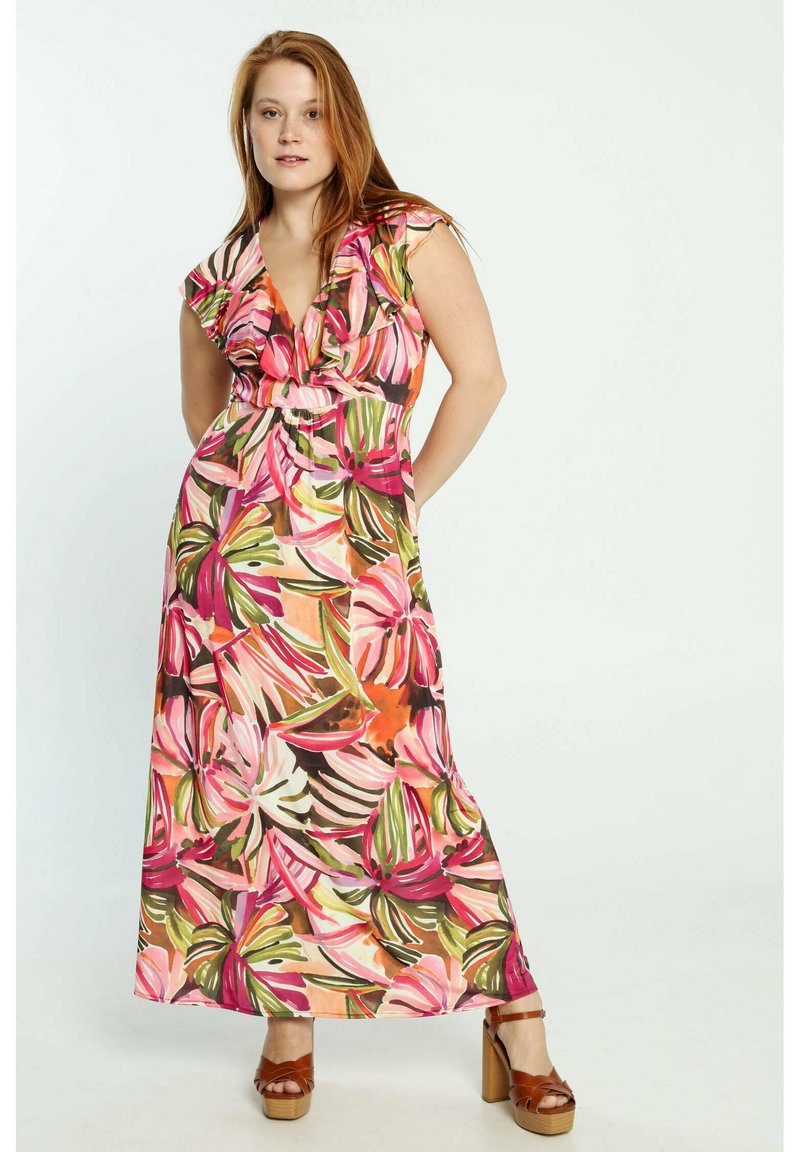 Cassis MIT BLATTMUSTER - Maxi dress - pink - Zalando.de