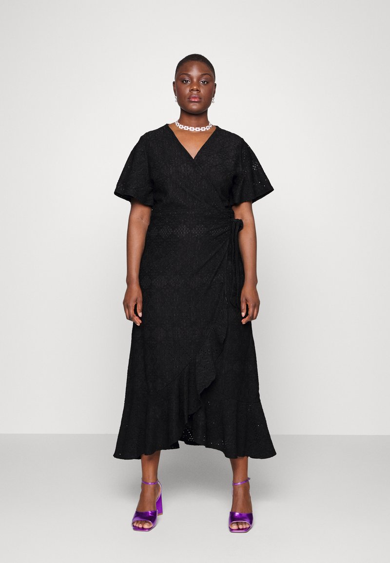 Object Curve OBJFEODORA WRAP DRESS - Day dress - black - Zalando.de
