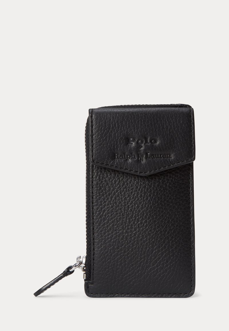Polo Ralph Lauren PEBBLED LEATHER ZIP CARD CASE - Wallet - black/dark ...