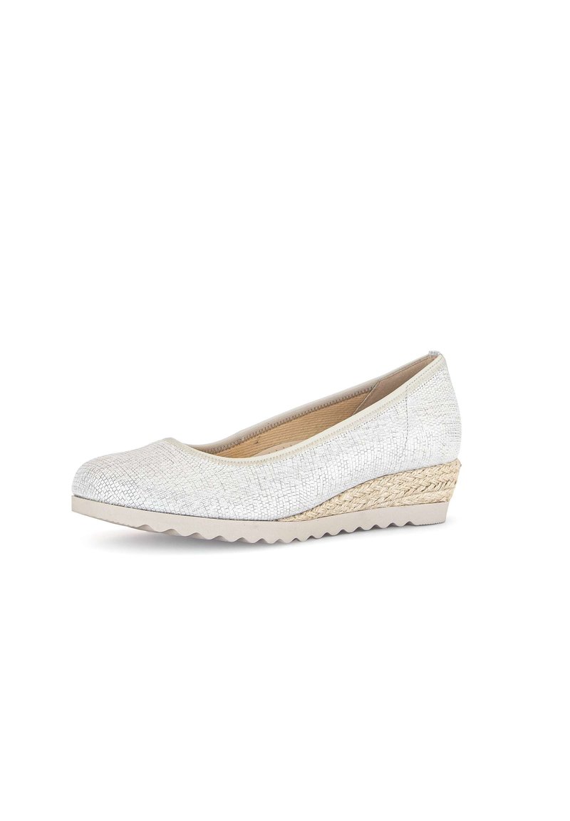 Gabor KEIL - Wedges - bianco oro (jute)/white - Zalando