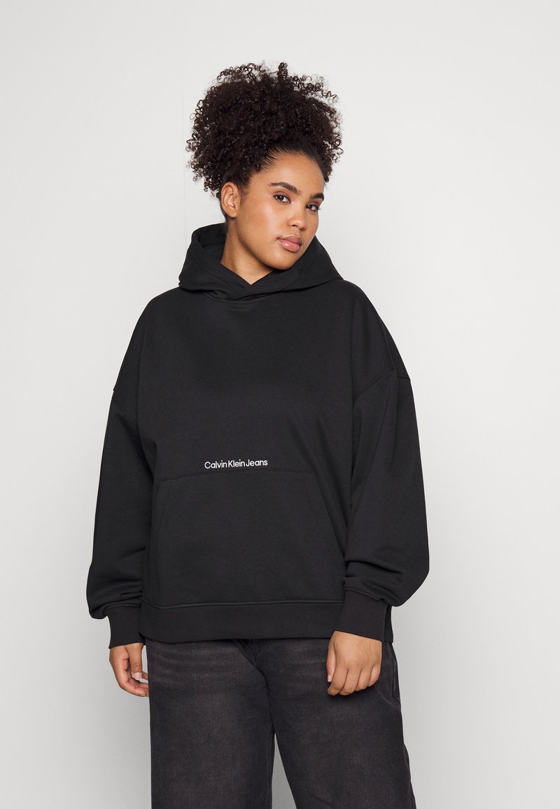 Calvin Klein Jeans Plus OVERSIZED HOODIE - Sweatshirt - black - Zalando ...