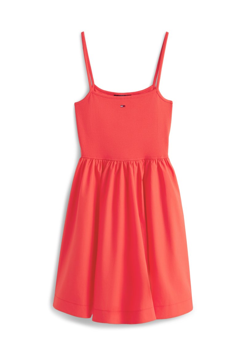 Tommy Jeans SPAGHETTI STRAP EXTRA SLIM MINI DRESS - Day dress - red ...