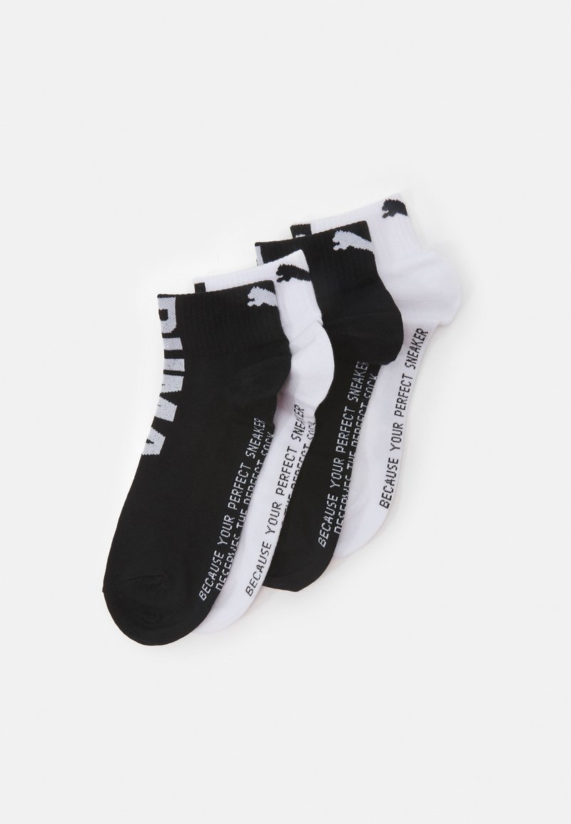 Puma LOGO QUARTER 4 PACK UNISEX - Sports socks - black/white/black ...