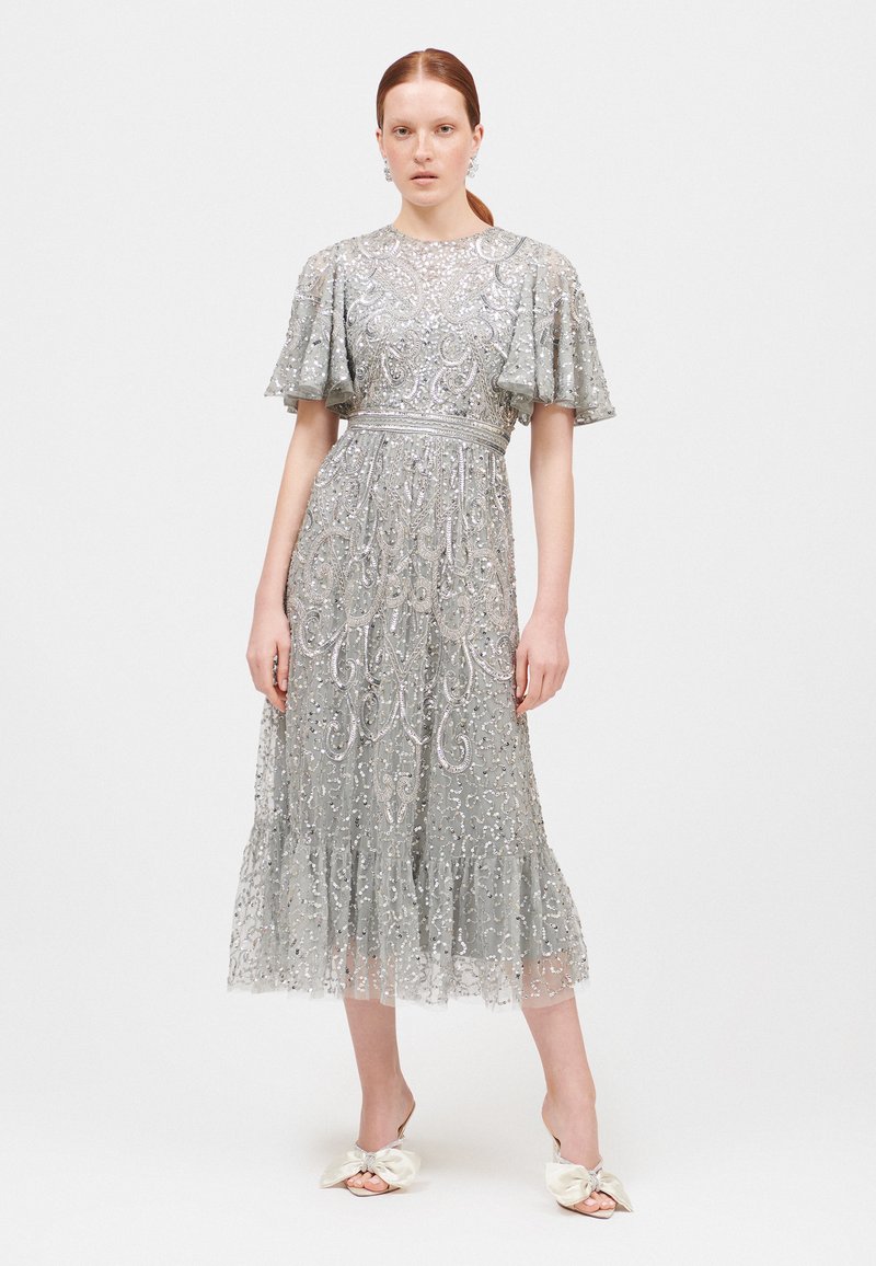 BEAUUT EMBELLISHED SEQUINS - Cocktailkjole / festkjole - light grey/grå ...