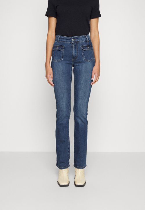 ONLY ONLPAOLA POCKET - Flared Jeans - dark blue denim/dark-blue denim - Zalando.ch