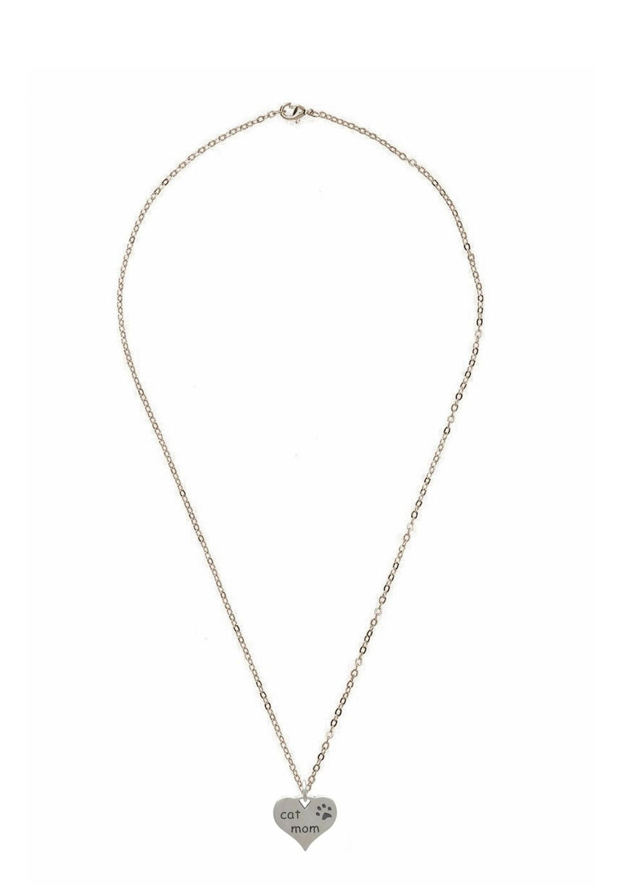 Gemshine CAT MOM HERZ Necklace silver coloured silver coloured Zalando