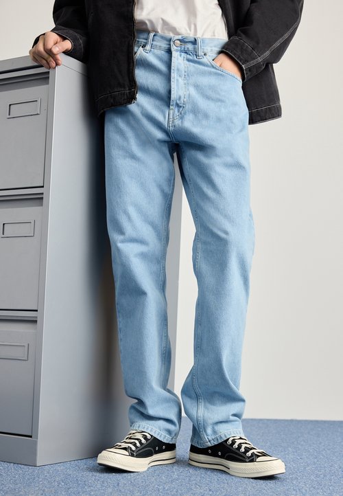 Carhartt WIP DOUBLE KNEE PANT - Relaxed fit jeans - black stone washed ...