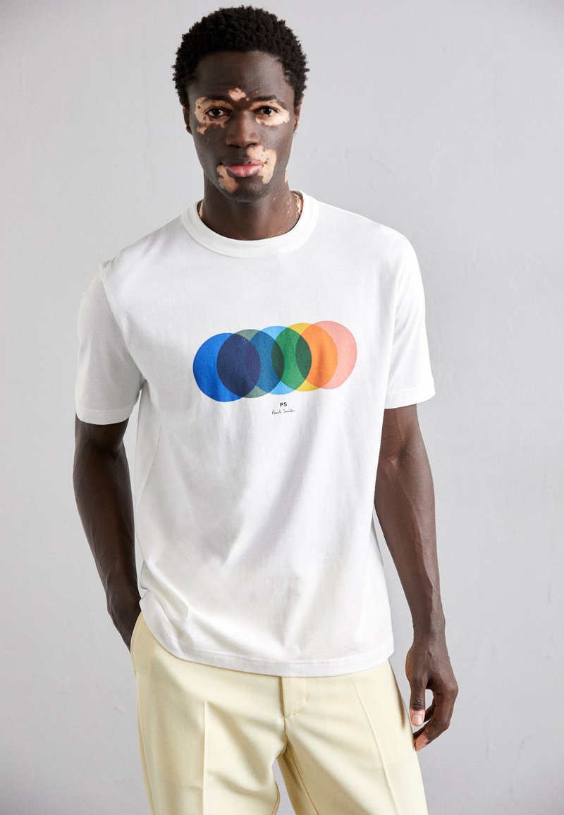 PS Paul Smith MENS CIRCLES - T-shirts med print - whites/offwhite ...