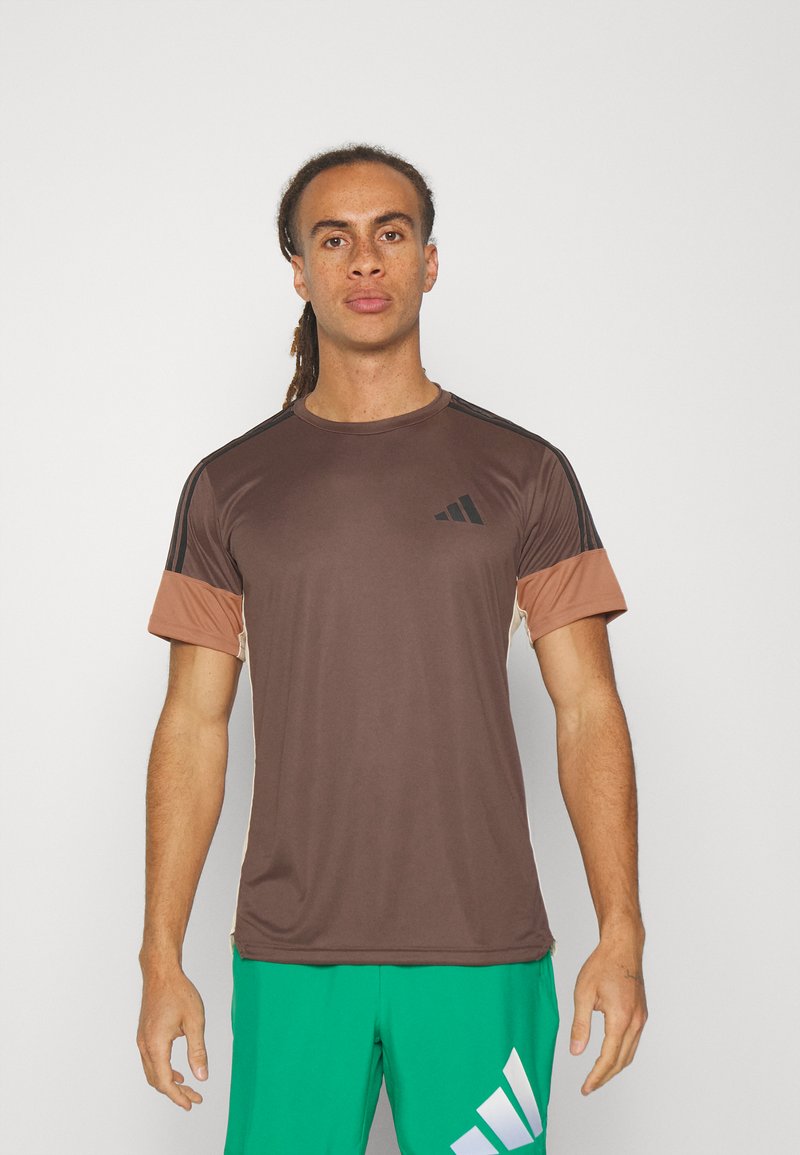 adidas Performance Sportovní tričko - earth strata/hnědá - Zalando.cz