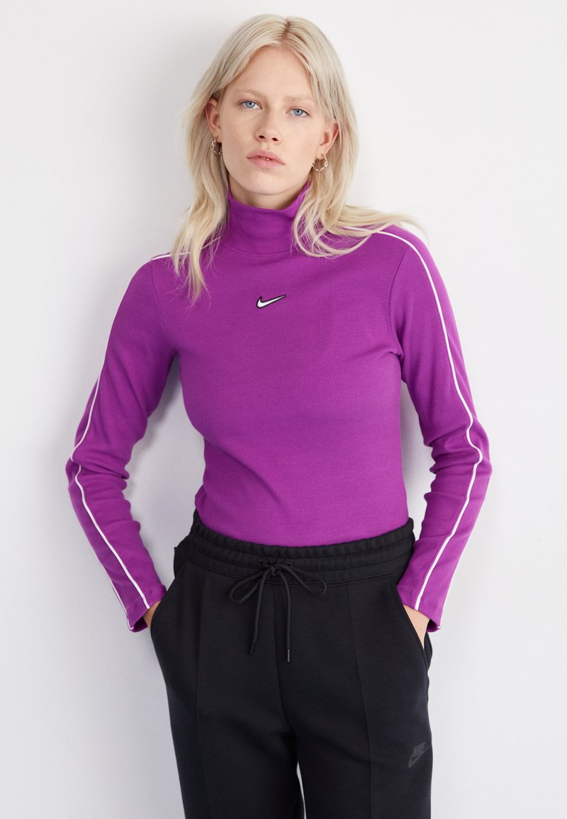 Nike Sportswear MOCK - Maglietta a manica lunga - bold berry/white ...