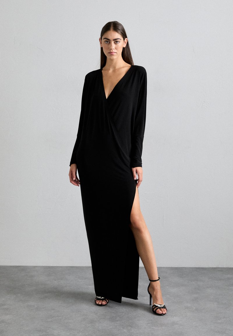 Norma Kamali DOLMAN WRAP GOWN SIDE SLIT - Robe de cocktail - black/noir ...