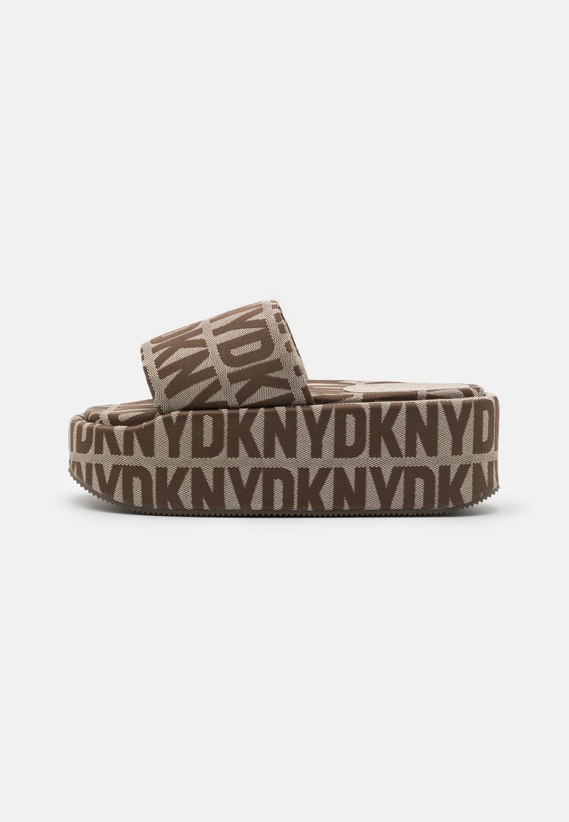 DKNY VYRA PLATFORM SLIDE - Heeled mules - chino/brown - Zalando.ie