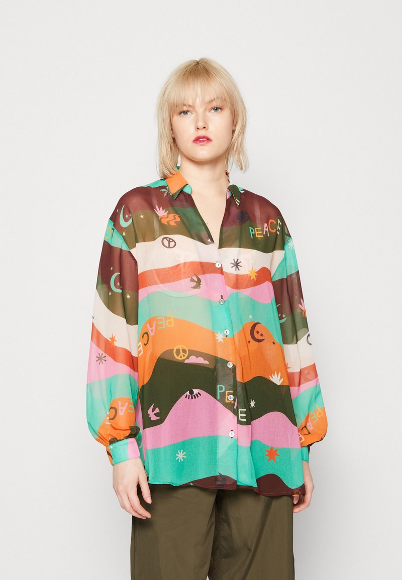 Never Fully Dressed PEACE OVERSIZED SHIRT - Skjorta - multi/flerfärgad - Zalando.se