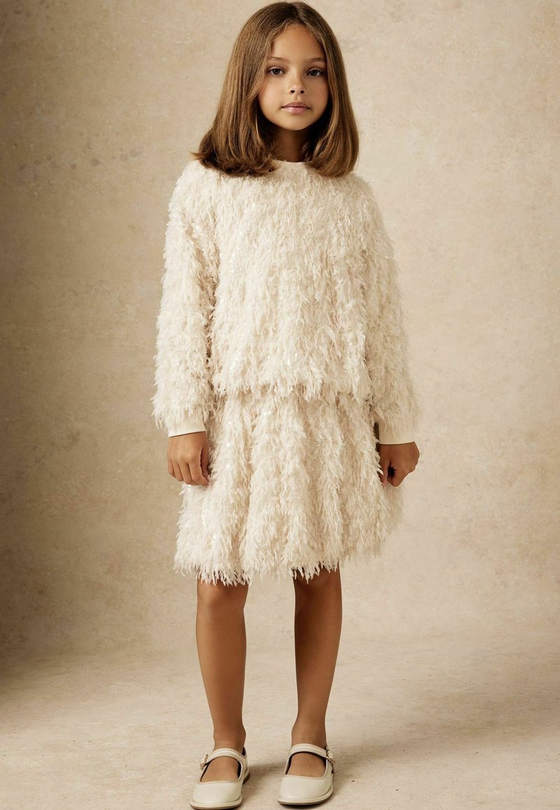 Reiss ROXY FLUFFY SEQUIN-EMBELLISHED - Blouse - ivory/blanc - ZALANDO.FR
