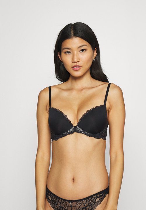 Calvin Klein Underwear PERFECTLY FLEX PLUNGE - Push-up melltartó - black/fekete - Zalando.hu