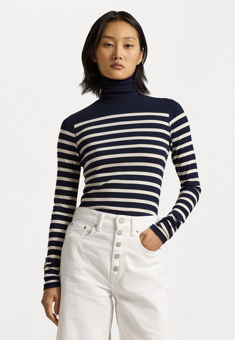 Polo Ralph Lauren RIBBED STRIPED TURTLENECK - Trui - hunter navy/guide ...