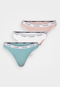 Calvin Klein Underwear MODERN LOGO 3 PACK - Stringit - subdued/white ...