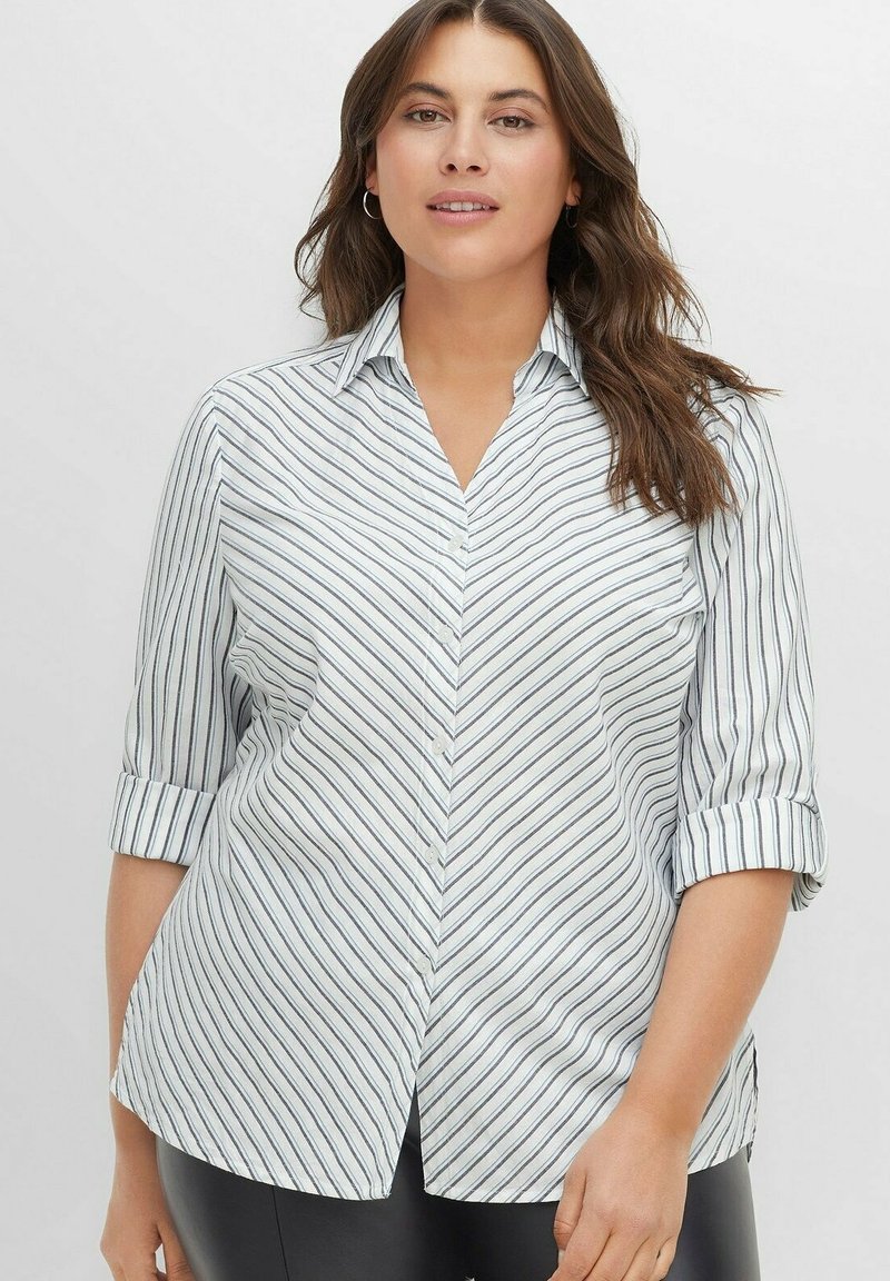 Sheego Blouse - weiß gestreift/white - Zalando.de
