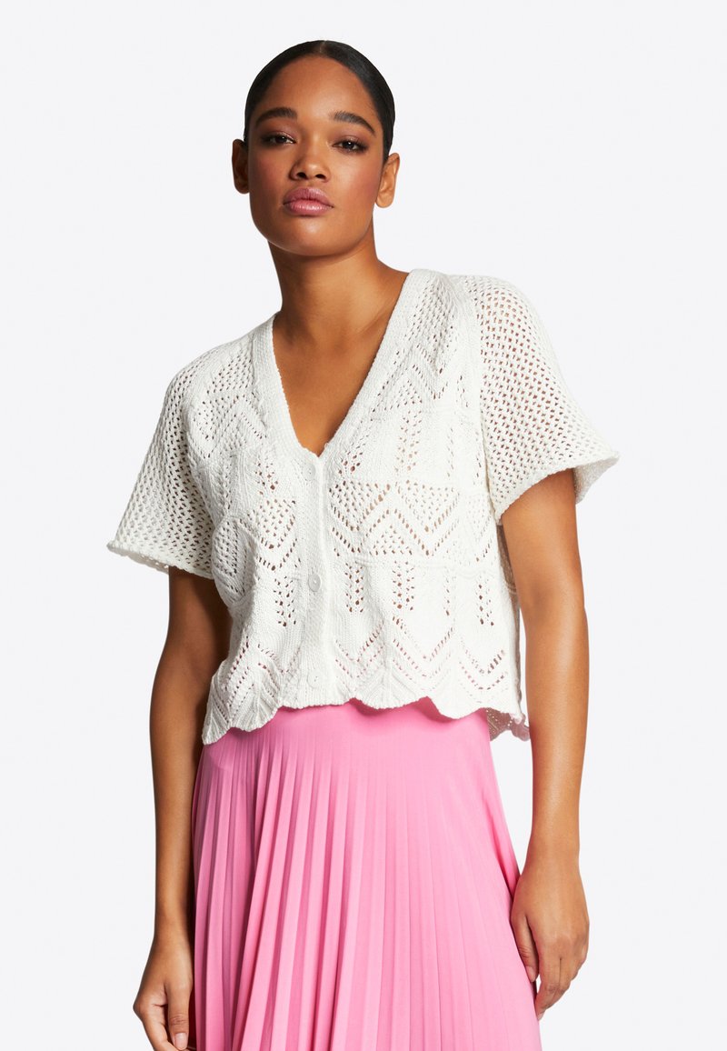 Rich & Royal MUSTER - Strickjacke - buttermilk/weiß - Zalando.de