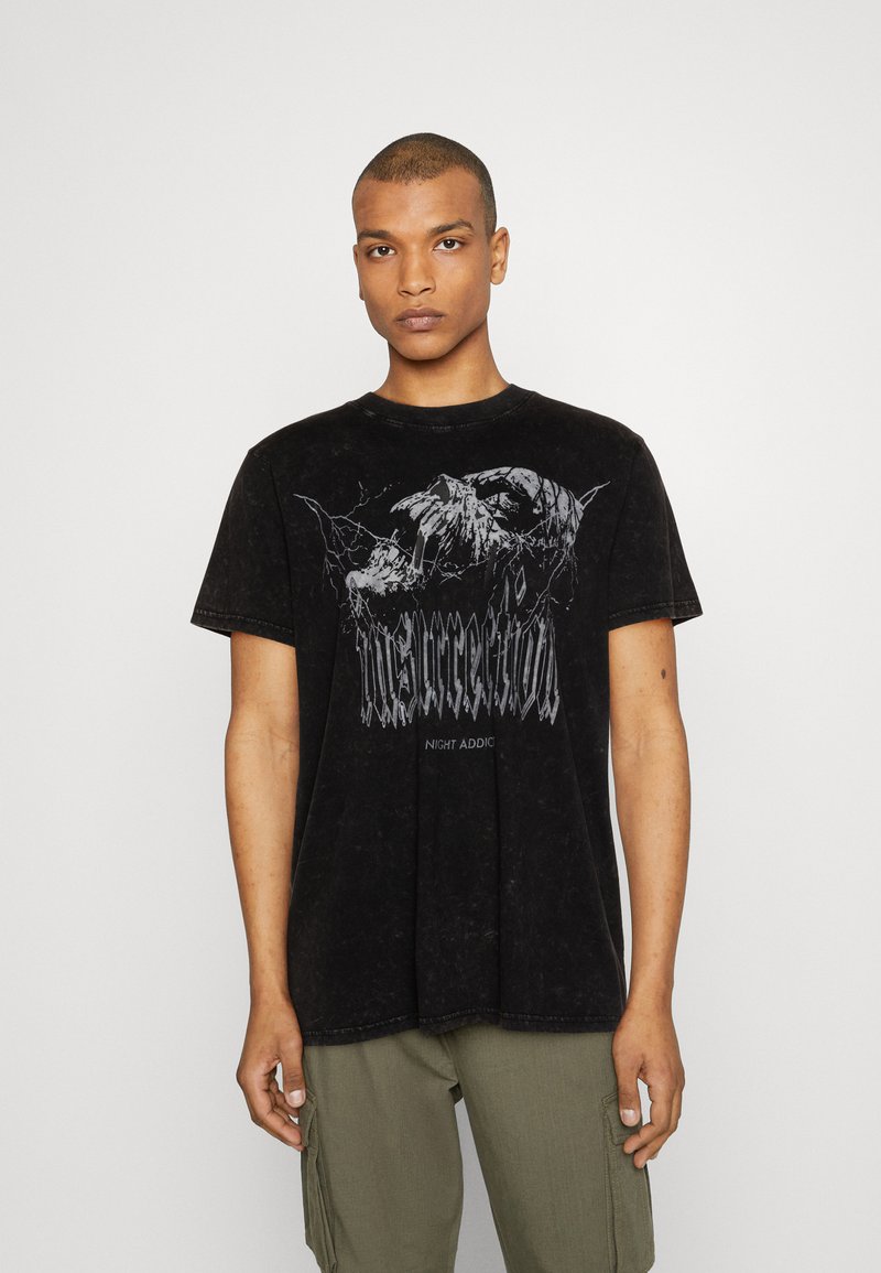 Night Addict T-Shirt print - acid wash black/schwarz - Zalando.at