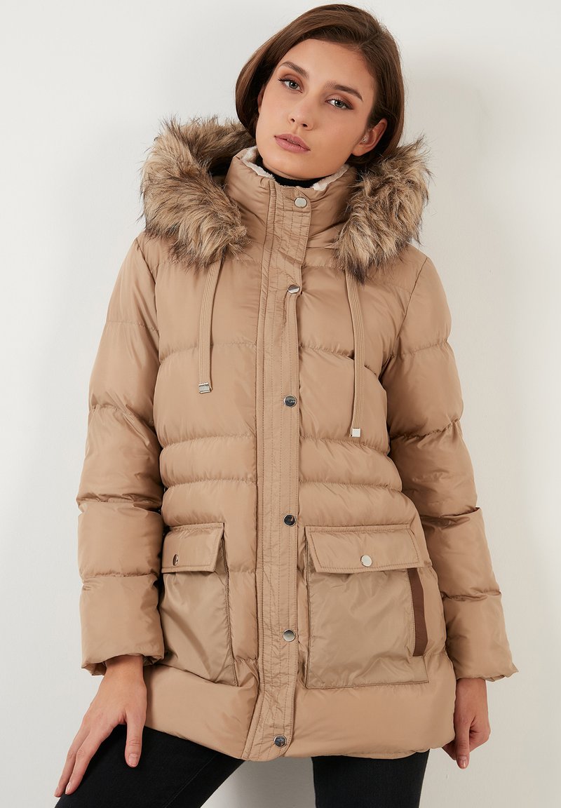 LELA REGULAR FIT - Winter coat - dark beige/beige - Zalando