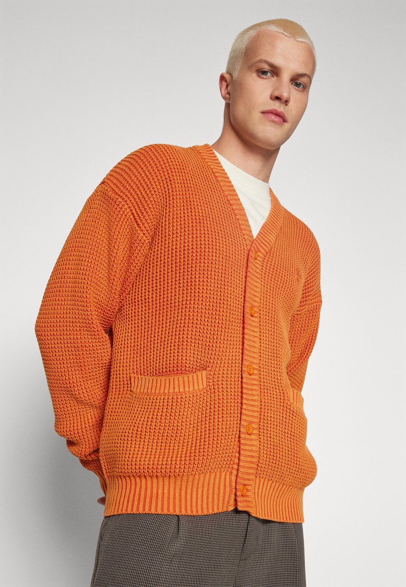 HUF COOLIDGE WAFFLE CARDIGAN UNISEX - Cardigan - rust/orange - Zalando.dk