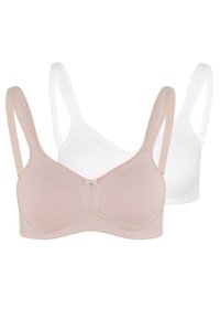 Susa 2ER PACK - T-Shirt BH - weiß cappuccino/camel - Zalando.de