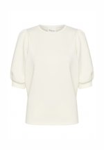 My Essential Wardrobe PUFF ROUND NECK - Tricou basic - snow white/alb ...