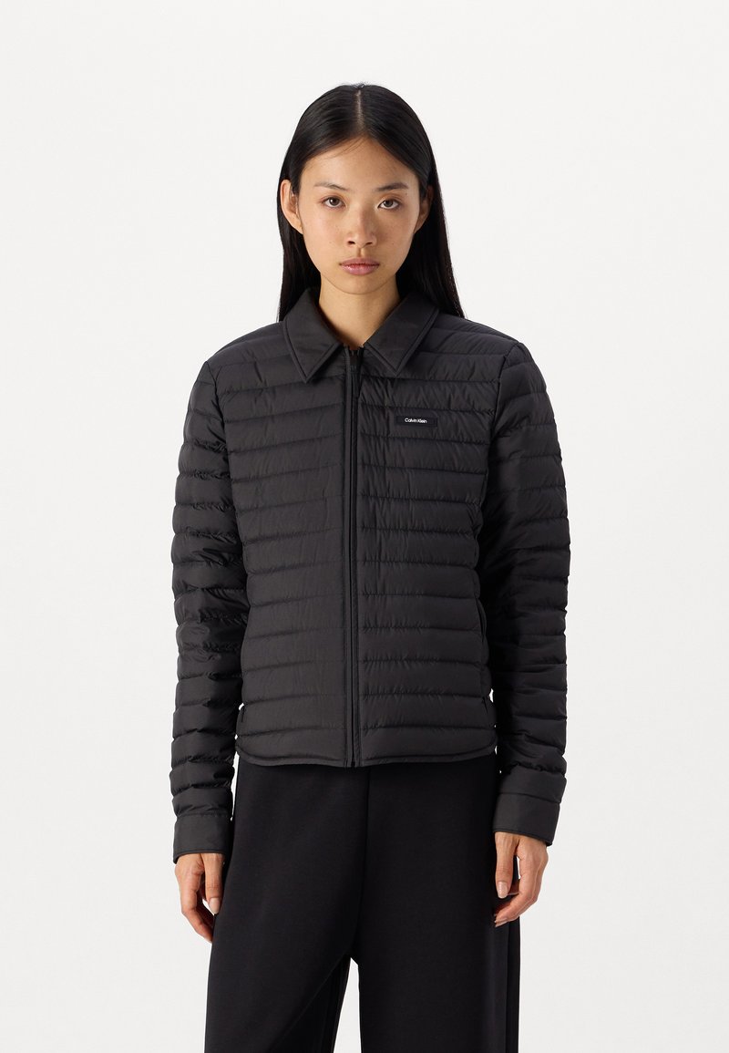 Calvin Klein SUPER PACKABLE SHACKET - Light jacket - black - Zalando.ie