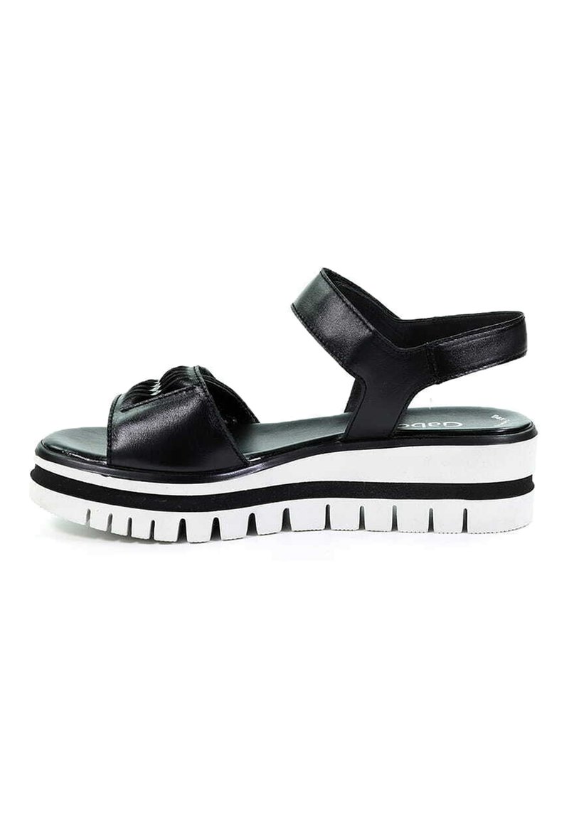 Gabor Wedge sandals - black/mottled black - Zalando.de