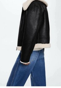Mango Faux leather jacket - black - (Pre-owned) - Zalando