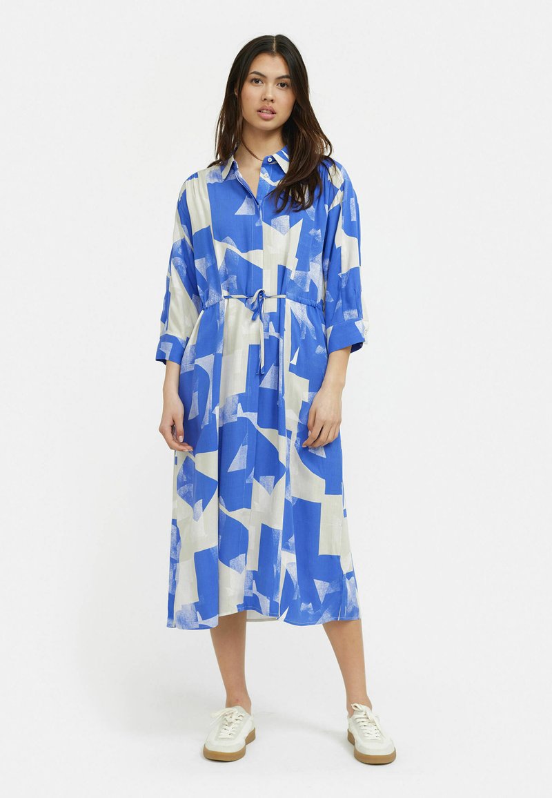 Soft Rebels SRPHOEBE MIDI - Skjortklänning - bold graphic dazzling/blå - Zalando.se