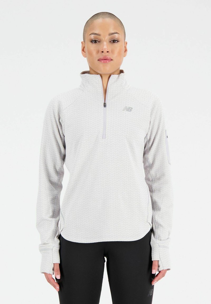 New Balance HEAT GRID HALF ZIP - Fleece trui - grey violet heather ...