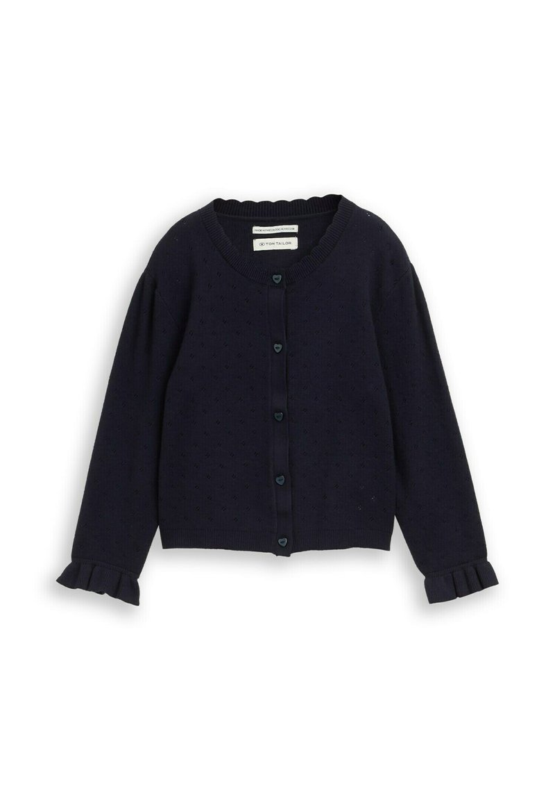 TOM TAILOR AJOUR MIT HERZKNOPFEN - Cardigan - sky captain blue/dark ...