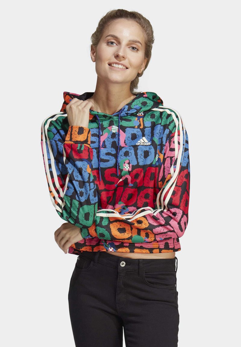 adidas Performance FARM Rio 3 Stripes - Luvtröja - black/better scarlet ...